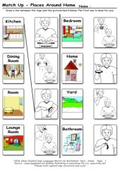 Resource: NZSL Match Up - Places Around Home 1