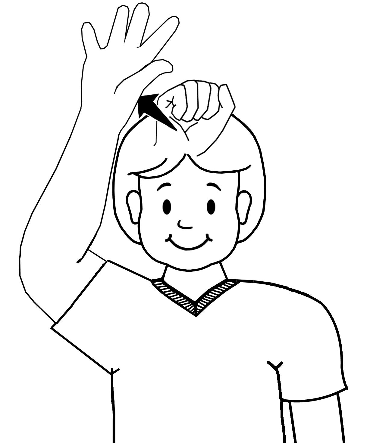 Whale Sign Language Illustration Of An Isolated Pointing Hand With A